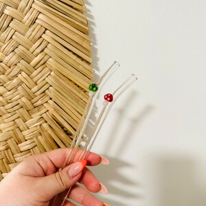 Mushroom Glass Straw | Reusable Glass Straws | Aesthetic Glass Straw ...