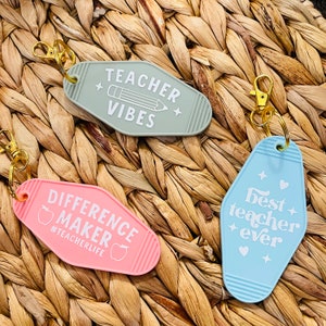 Teacher Motel Keychain Retro and Vintage Style Keychain Retro Inspired ...