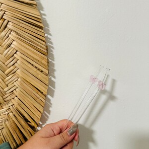 Coquette Bow Glass Straw | Reusable Glass Straws | Aesthetic Glass ...