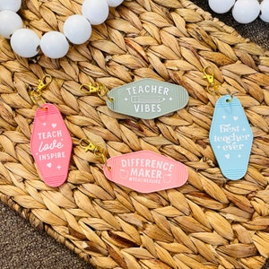 Teacher Motel Keychain Retro and Vintage Style Keychain Retro Inspired ...