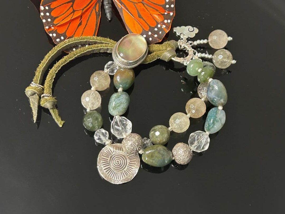 Rutilated Quartz Bracelet With Karen Hill Tribe Silver and Artisan ...