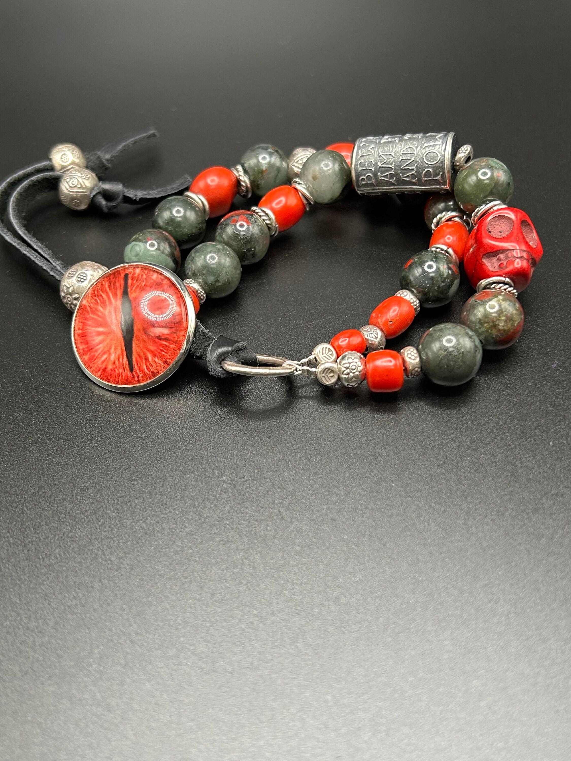 Boho Bloodstone Red Dragon Button Bracelet With Anne Choi Bead Beware ...