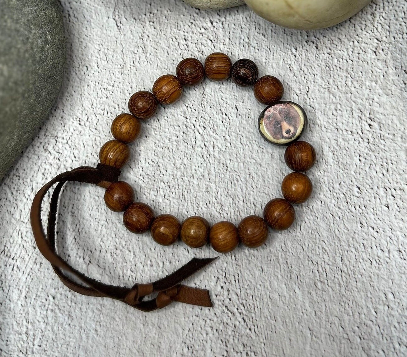 Brown Wood Bear Horse Stacking Stretch Bracelet Be Magical - Etsy