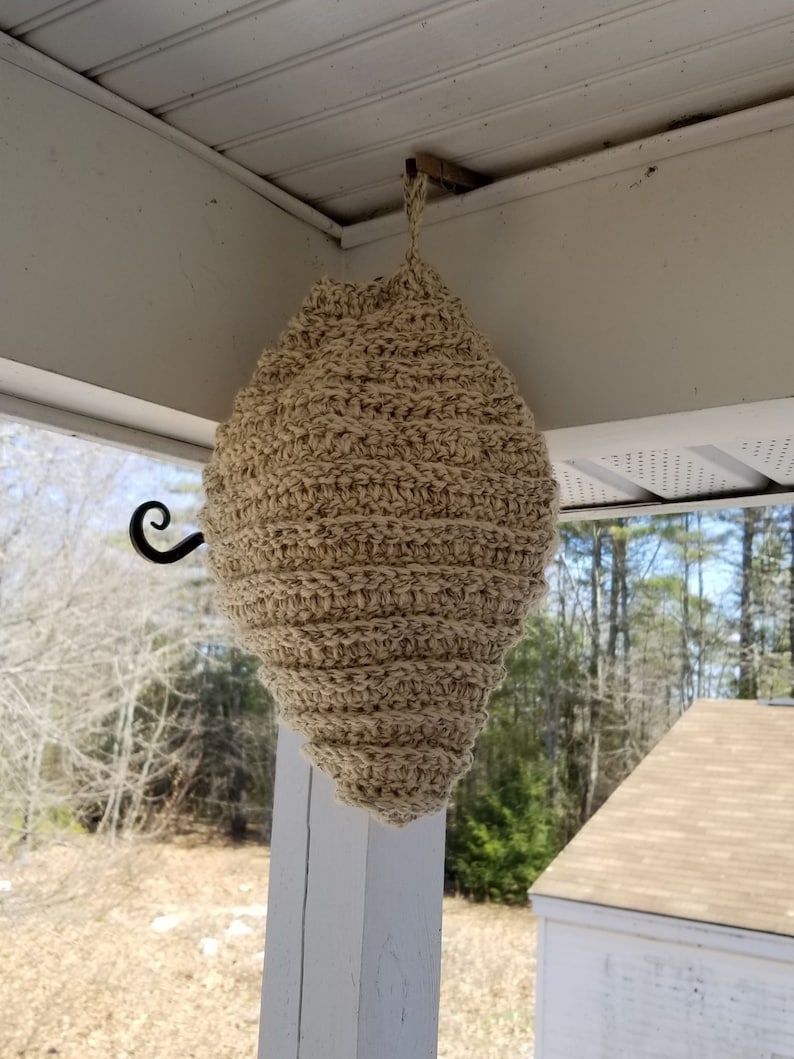 Made to Order! Fake Wasp, Hornet Nest, Crochet Nest, Natural Repellent ...