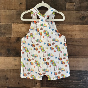 Birthday Balloons Overall Short Romper Made With Vintage Licensed ...