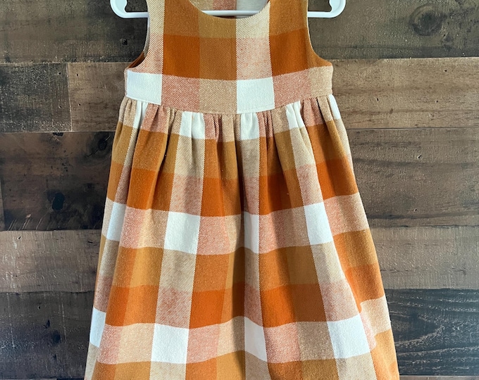 Fall Plaid Flannel Dress, Autumn Baby Dress, Flannel Fall Dress, Plaid ...