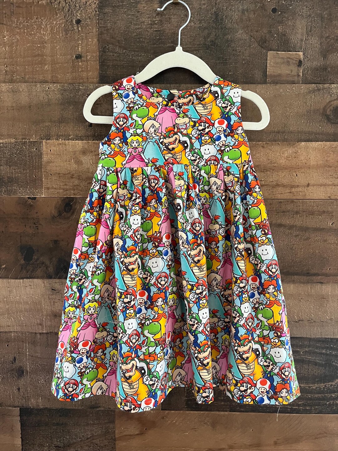 Level up Baby Girl, Little Girl Dress Made With Licensed Mario Fabric ...