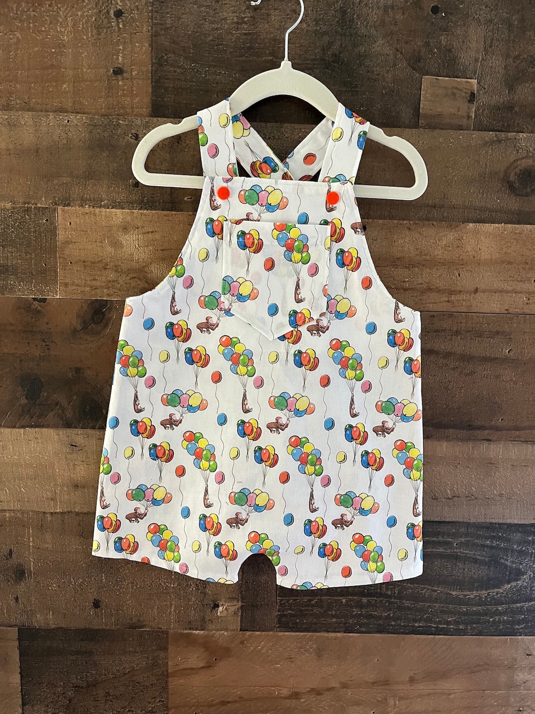 Birthday Balloons Overall Short Romper Made With Vintage Licensed ...