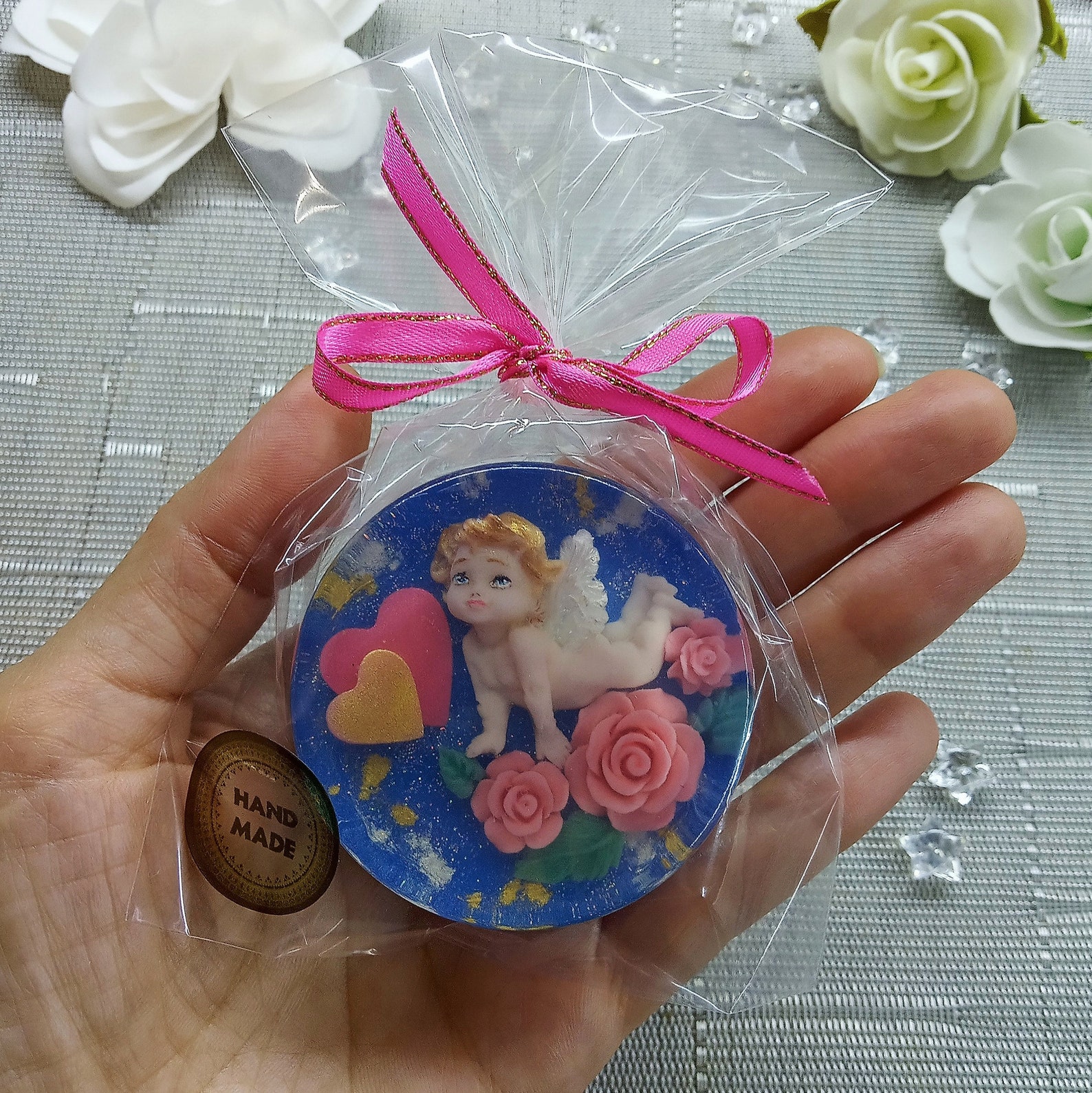 Valentines Soap Set, 3D Angel on Blue Soap, Handmade Soap, Natural Soap ...