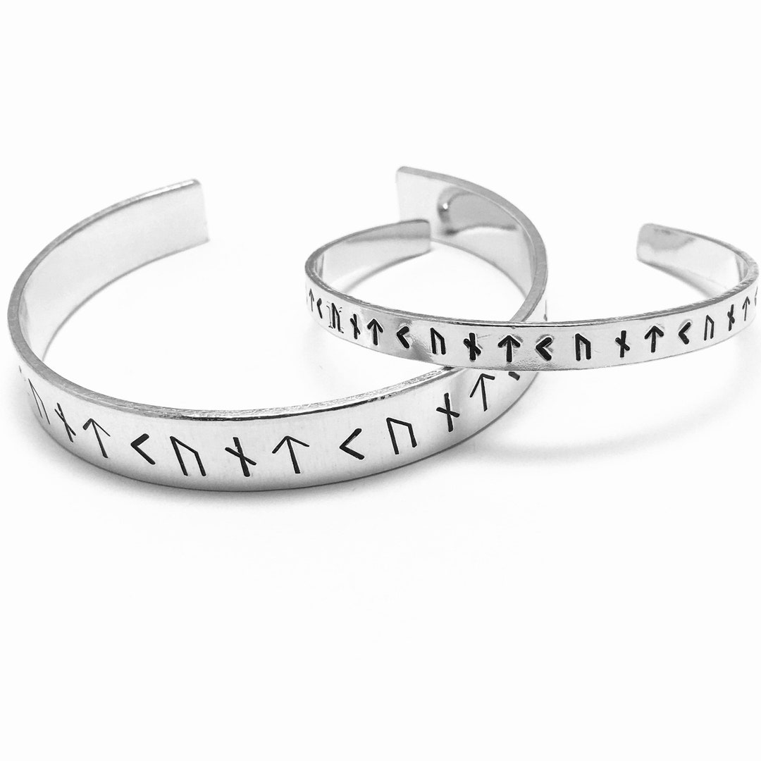 Viking Rune Couples Cuff Bracelets: Personalised Hand Stamped Humorous ...