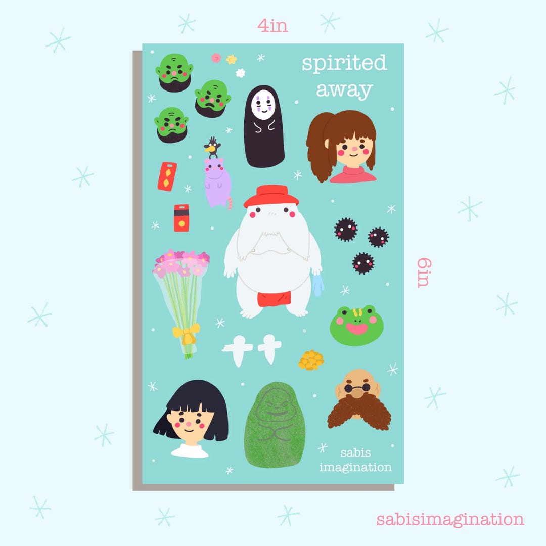 Spirited Away Studio Ghibli Sticker Sheet - Etsy