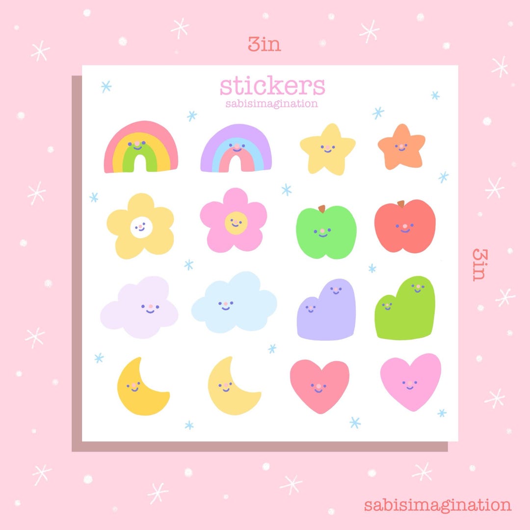 Pastel Sticker Sheet - Etsy