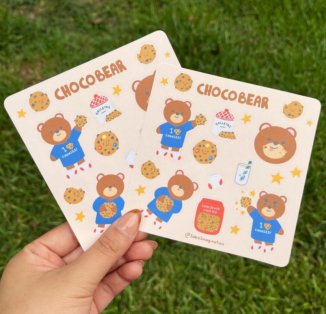 Choco Bear Sticker Sheet - Etsy