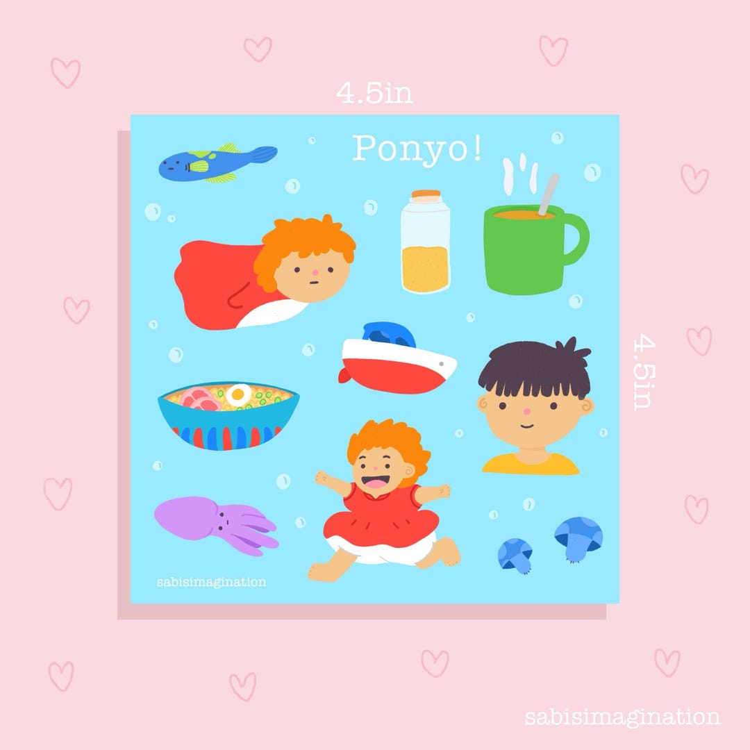 Ponyo Sticker Sheet Studio Ghibli - Etsy