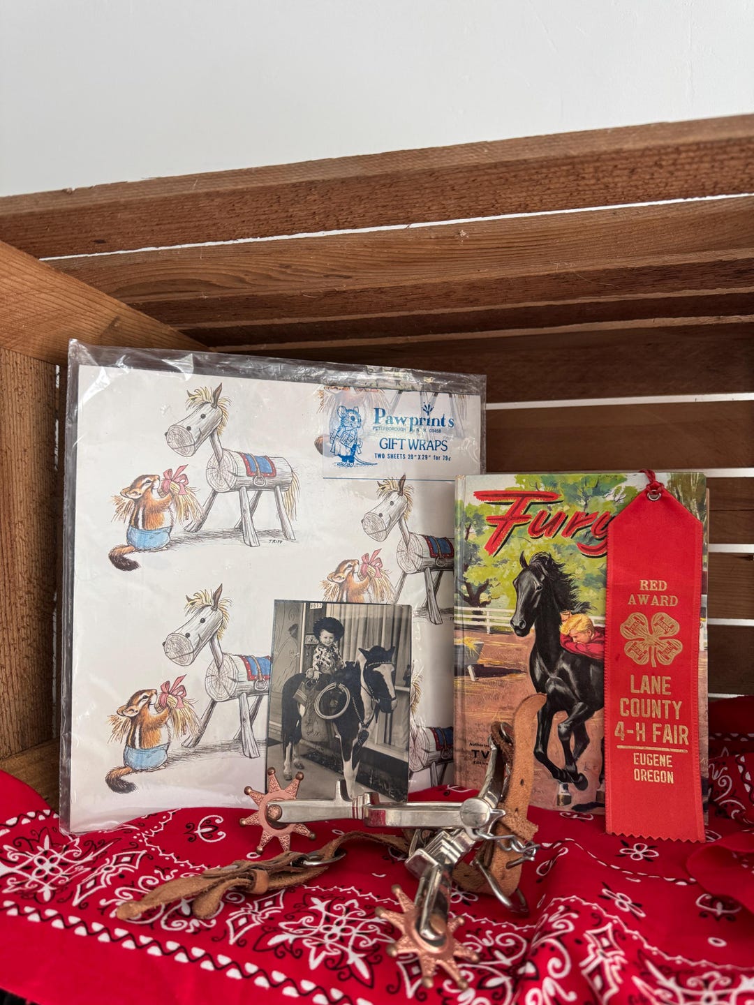 Curated Little Cowboy Vintage Vignette, (spurs, Fast Color Bandana ...
