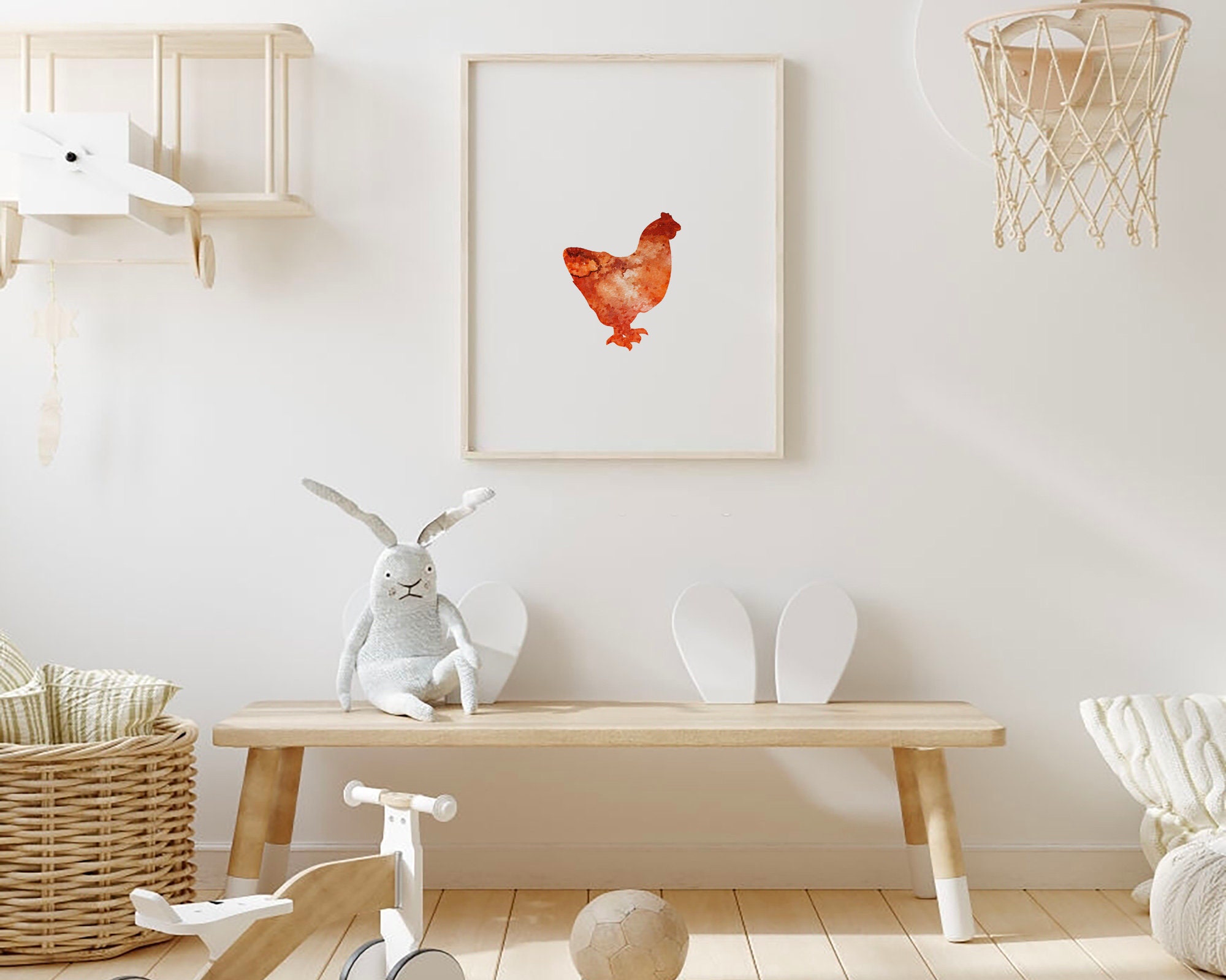 Abstract Chicken Painting Printable Chicken Wall Art | Etsy