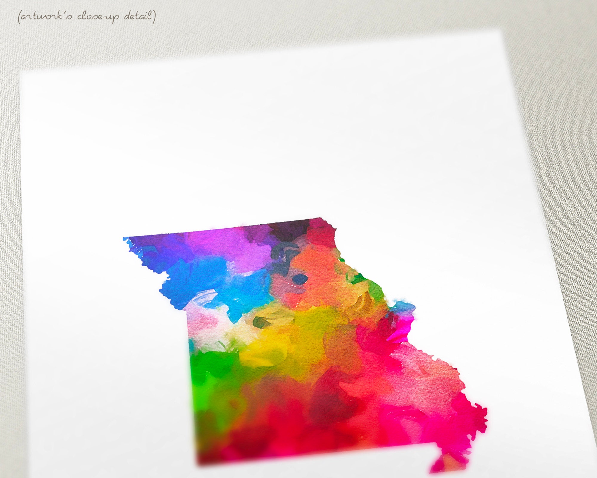 Missouri Watercolor Map Art Printable Art State Decor | Etsy