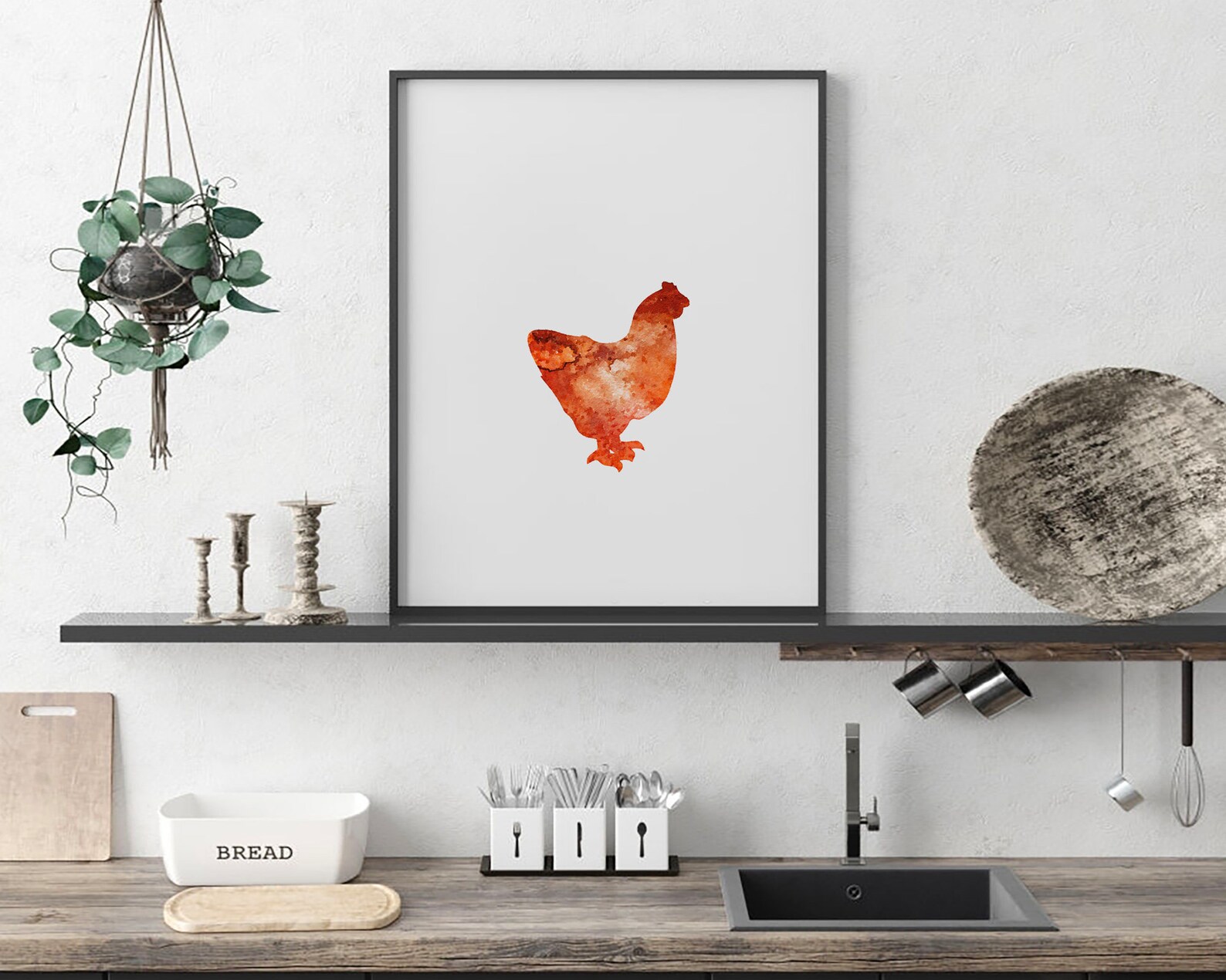 Abstract Chicken Painting Printable Chicken Wall Art - Etsy