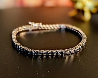 Mens Black Diamond Bracelet - Etsy