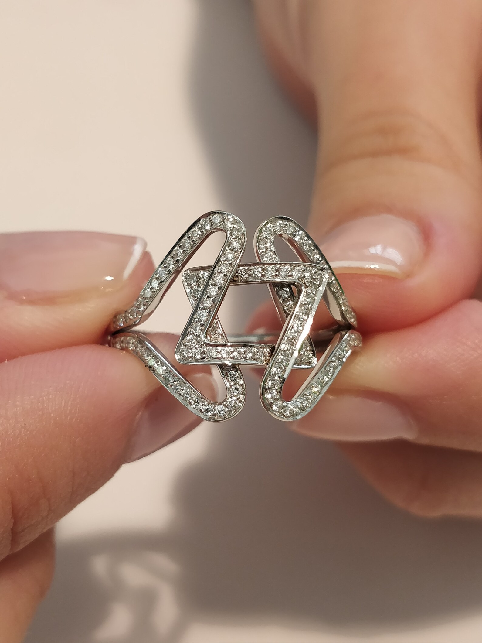 Unique Diamond Star of David Ring, Magen David Diamond Ring, Judaica ...
