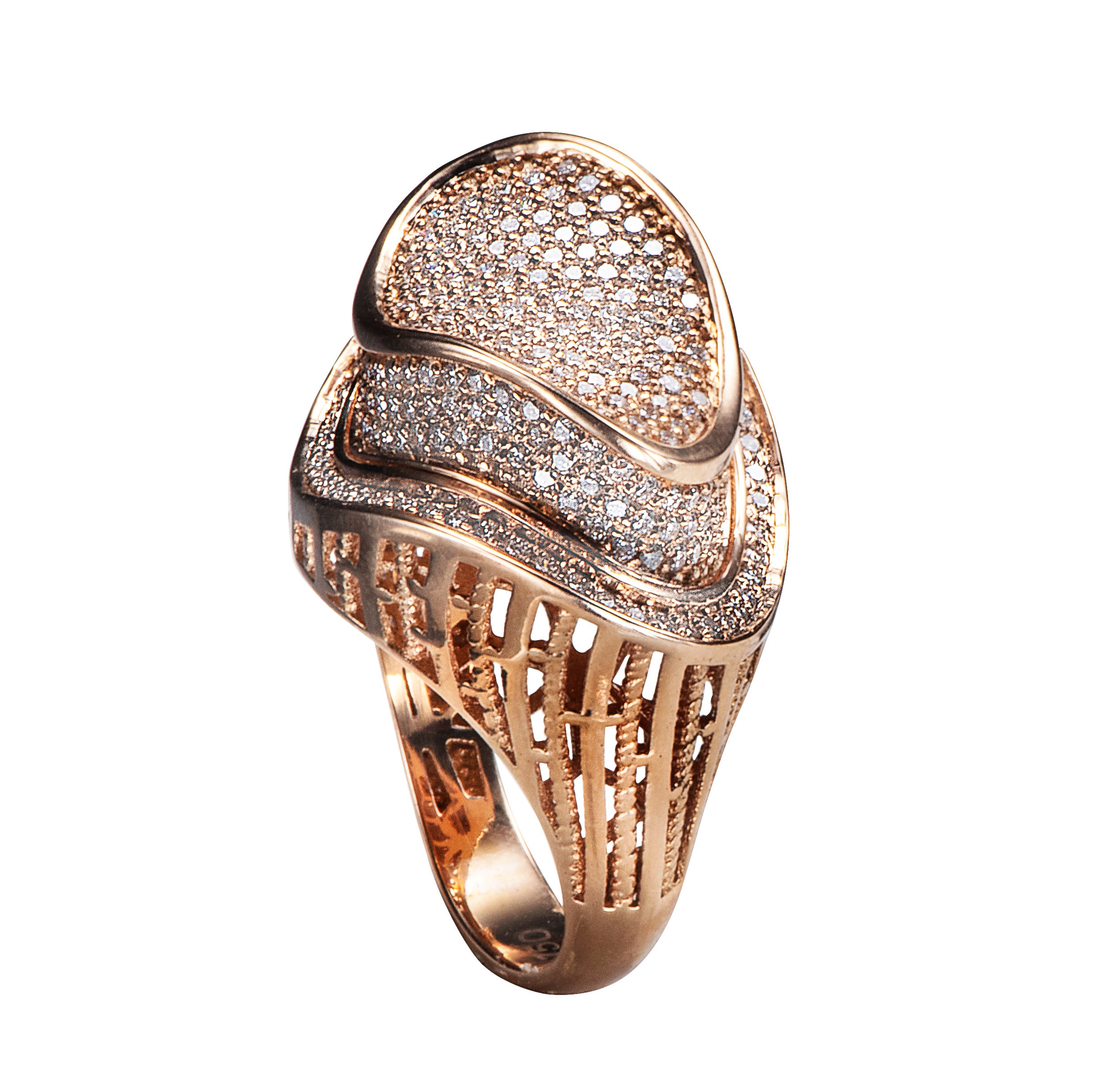 Diamond Statement Ring Large Geometric Gold Ring - Etsy