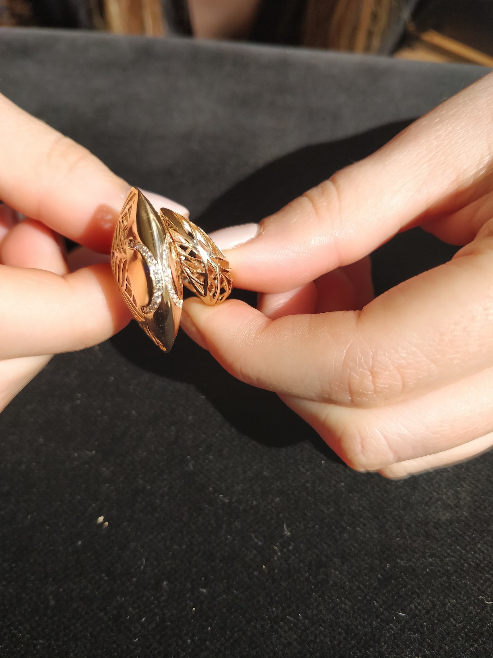 Gold Statement Ring, Diamond Ring, Large Abstract Gold Ring, Modern ...