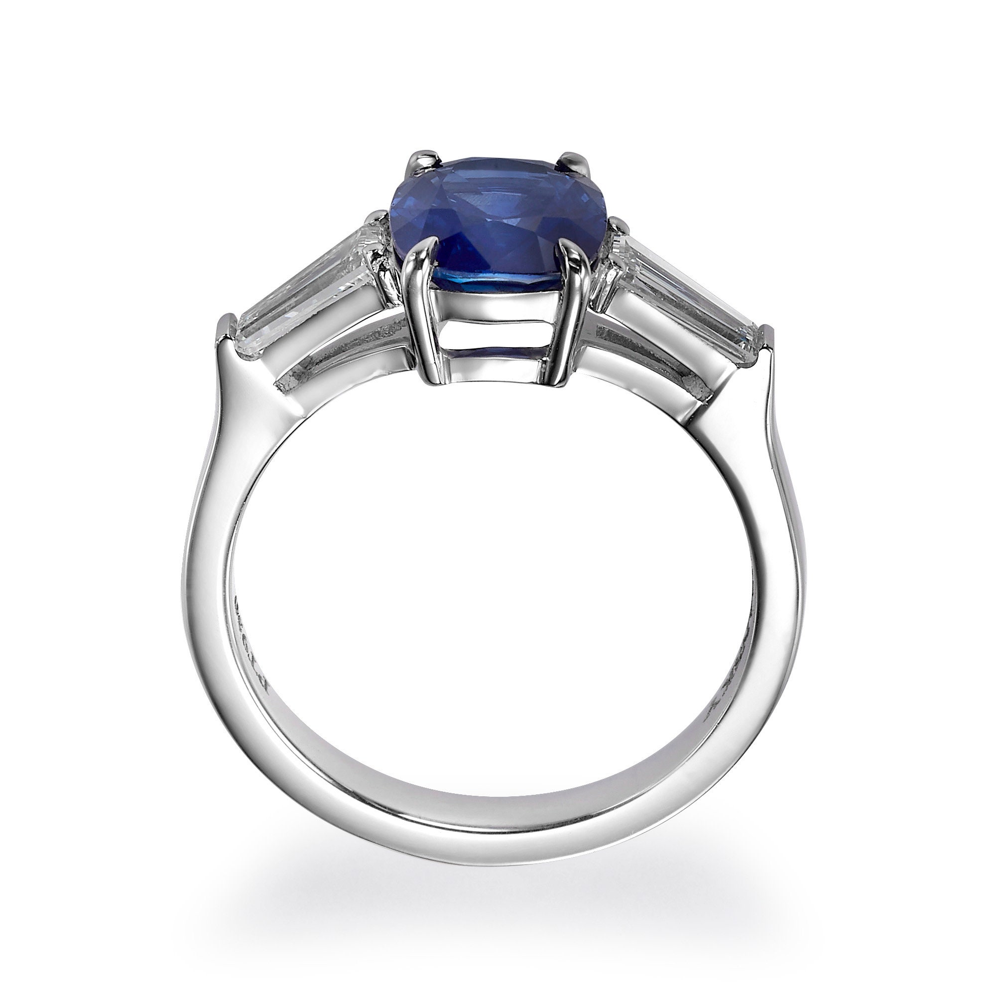 Unique Engagement Ring, Three Stone Engagement Ring Sapphire, 3 Carat ...