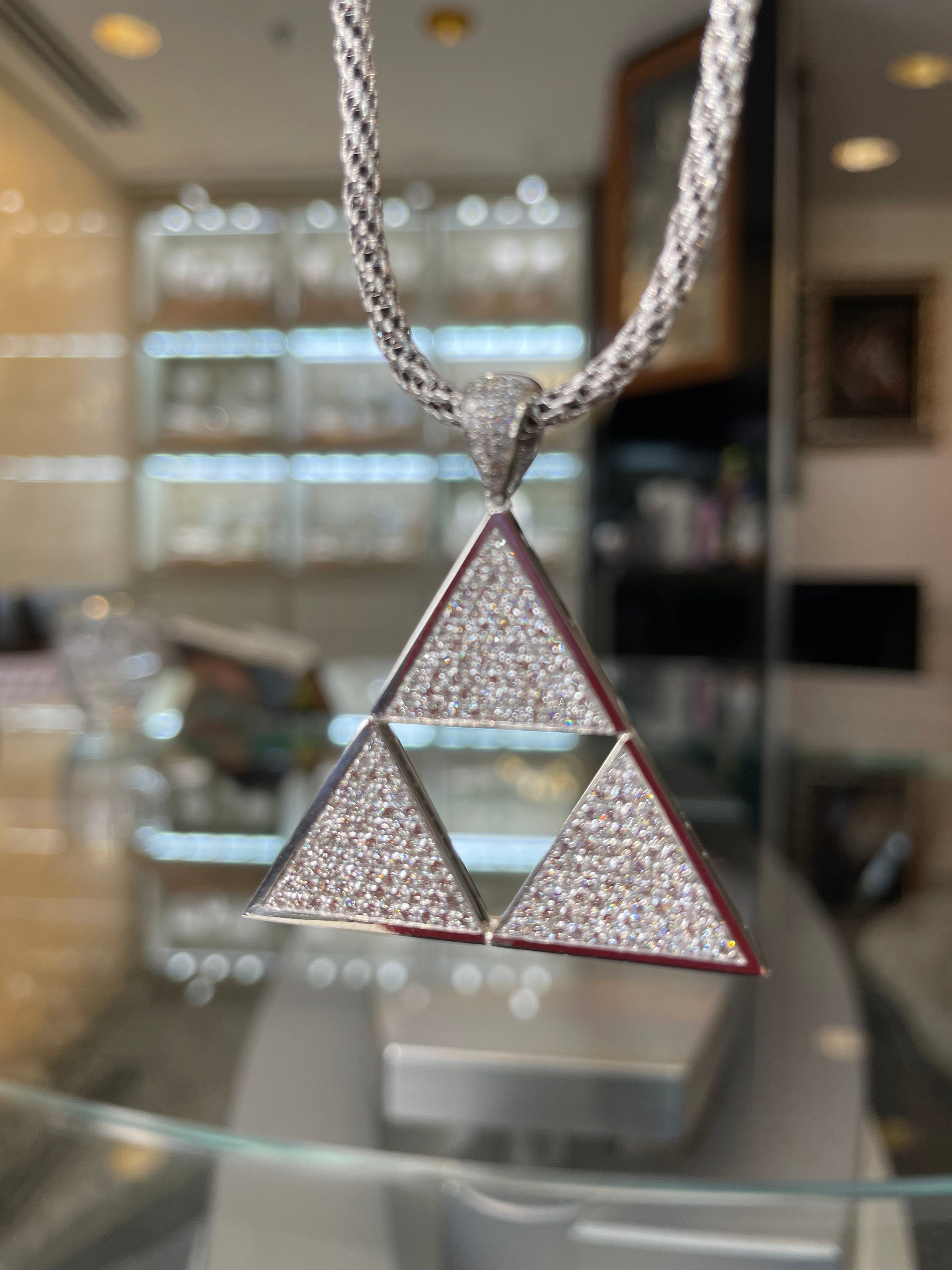 Legend of Zelda Pendant Necklace 14k Gold Set With Real Diamonds - Etsy
