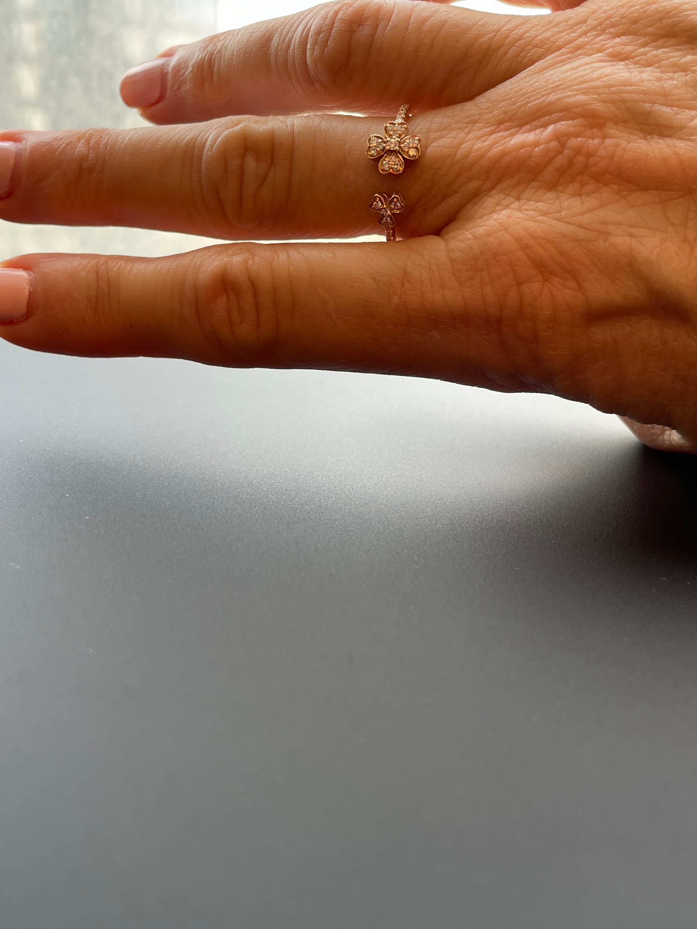 Flower Diamond Engagement Ring for Women, Cluster Promise Ring, Floral ...