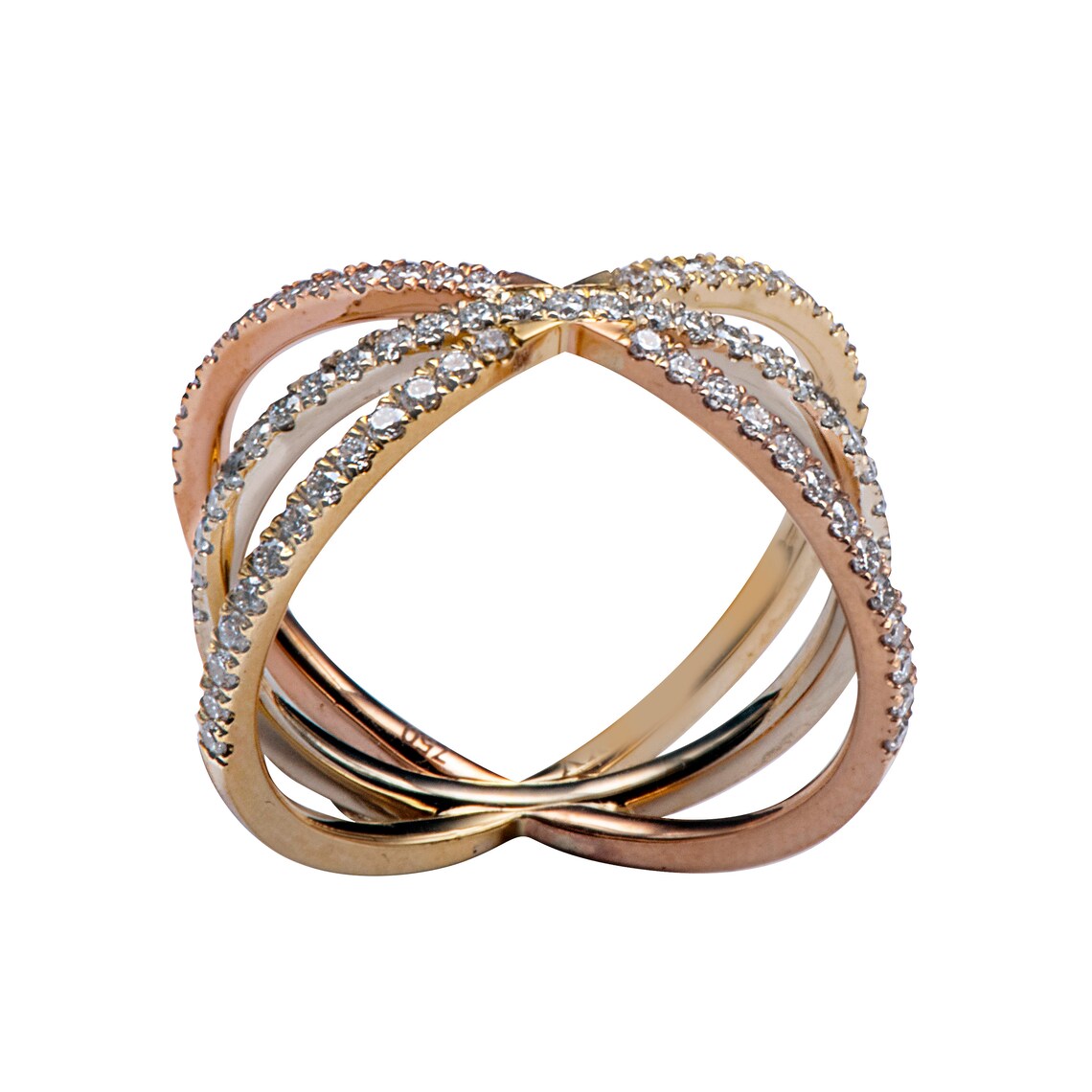 Diamond Band Criss Cross X Ring Anniversary Bands Infinity | Etsy