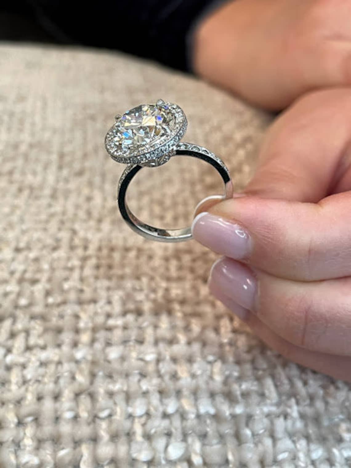 5 Carat Lab Created Oval Diamond Ring Lab Grown Diamond Engagement Ring ...