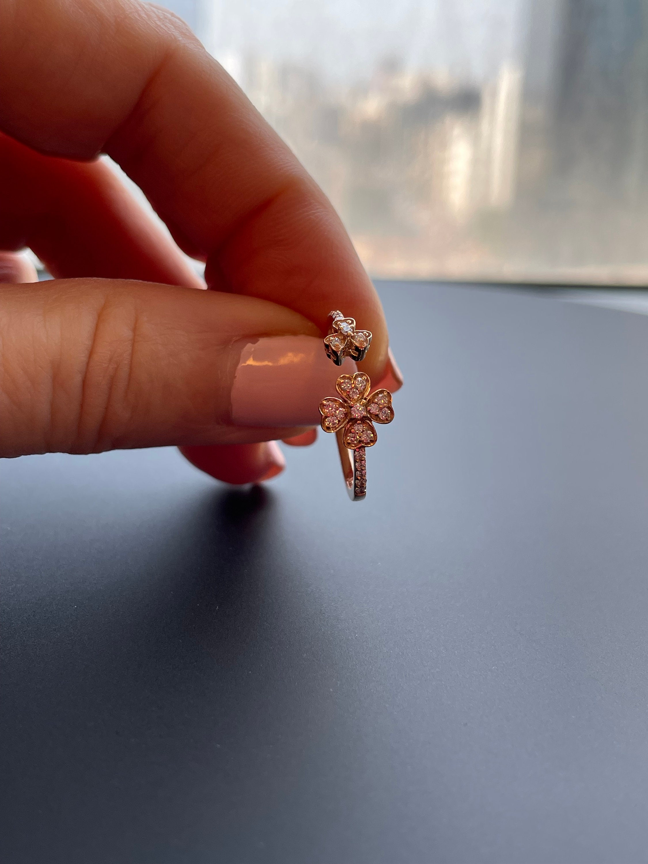 Flower Diamond Engagement Ring for Women, Cluster Promise Ring, Floral ...