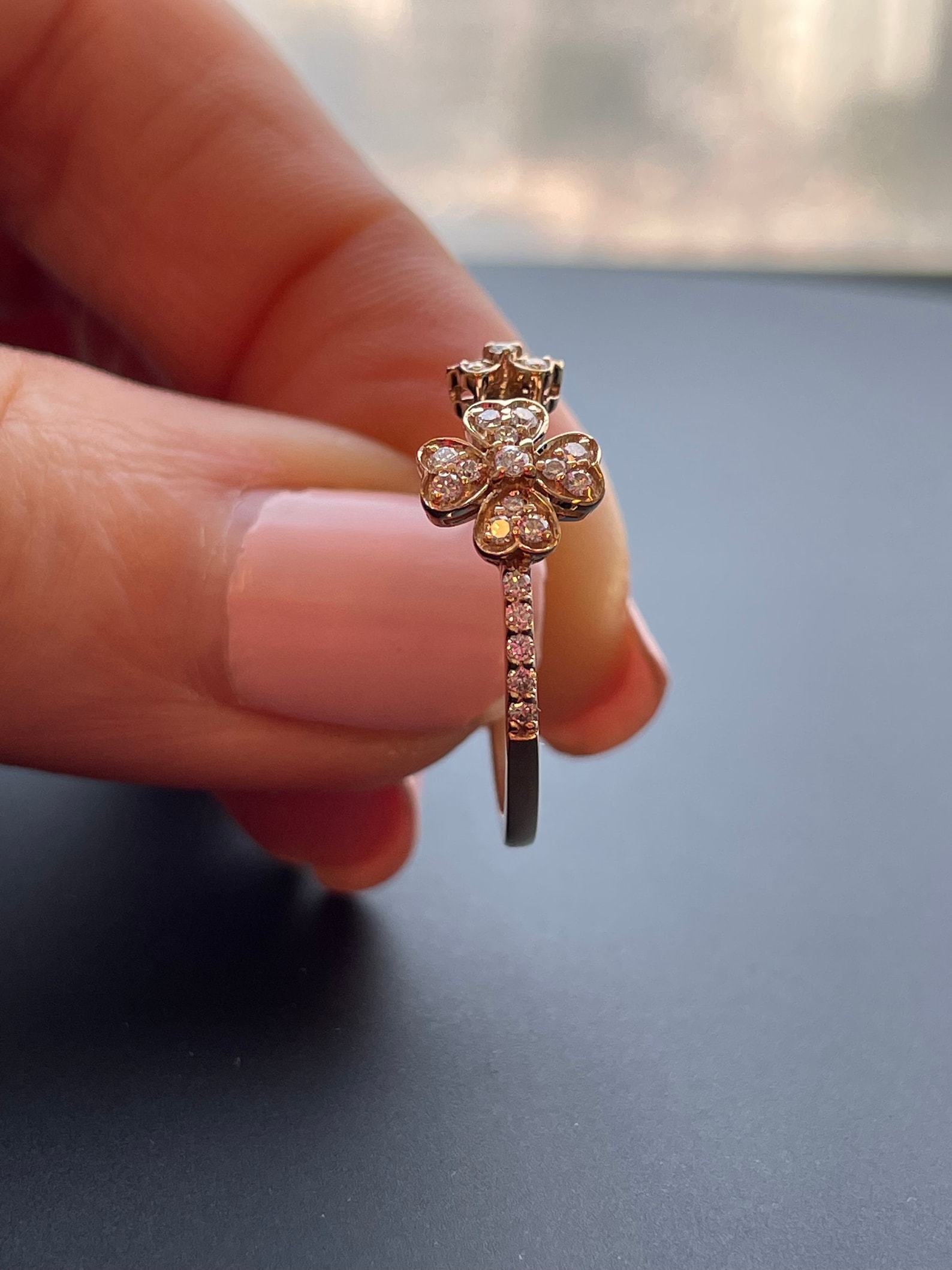 Flower Diamond Engagement Ring for Women, Cluster Promise Ring, Floral ...