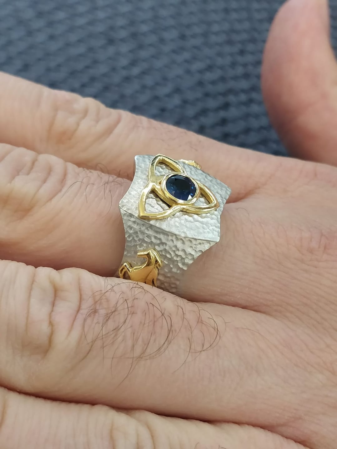 Unique Holy Trinity Mens Signet Ring, Knights Ring, Gift for Husband ...