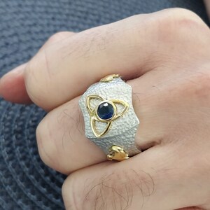 Unique Holy Trinity Mens Signet Ring, Knights Ring, Gift for Husband ...