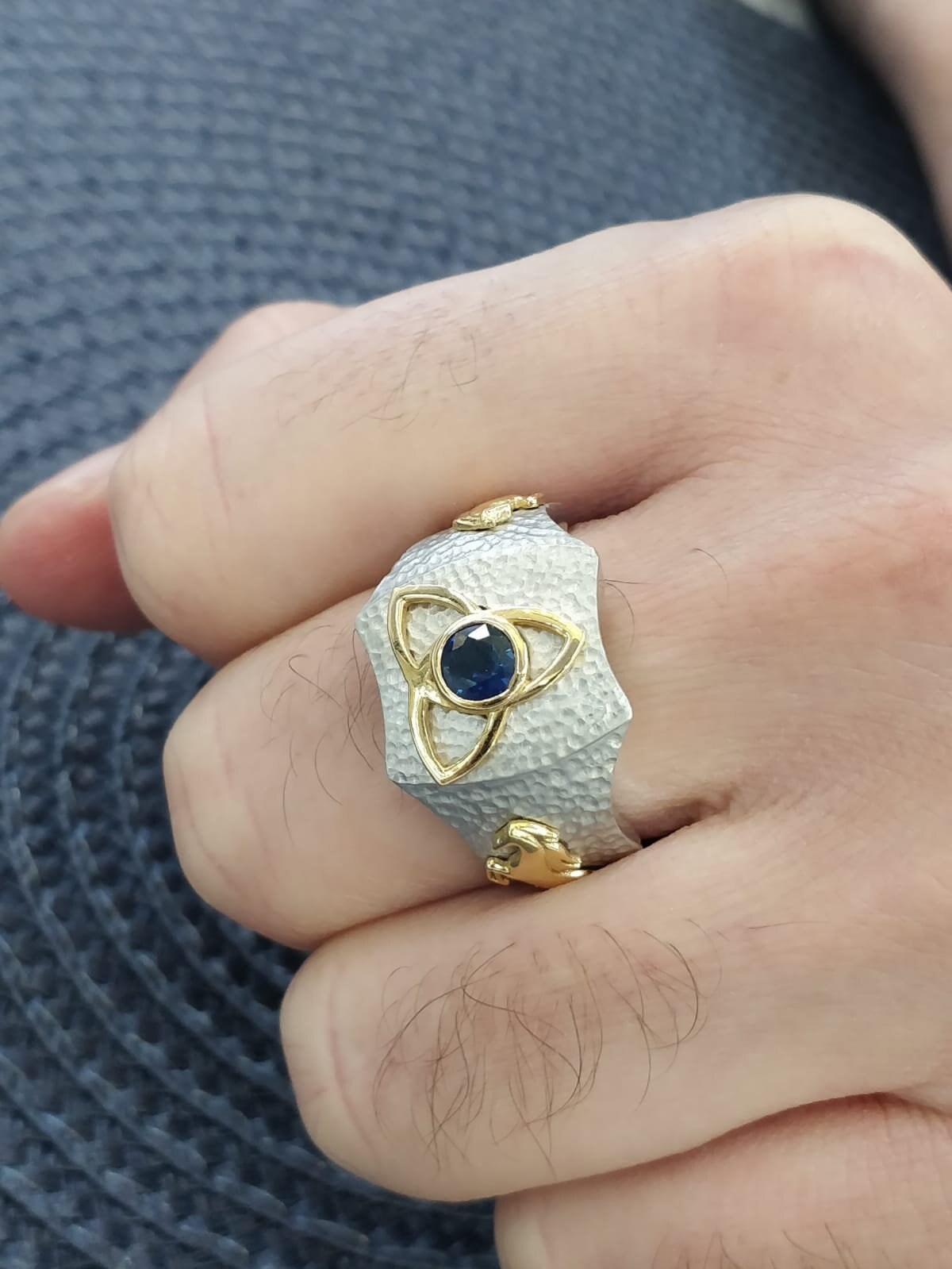 Unique Holy Trinity Mens Signet Ring, Knights Ring, Gift for Husband ...