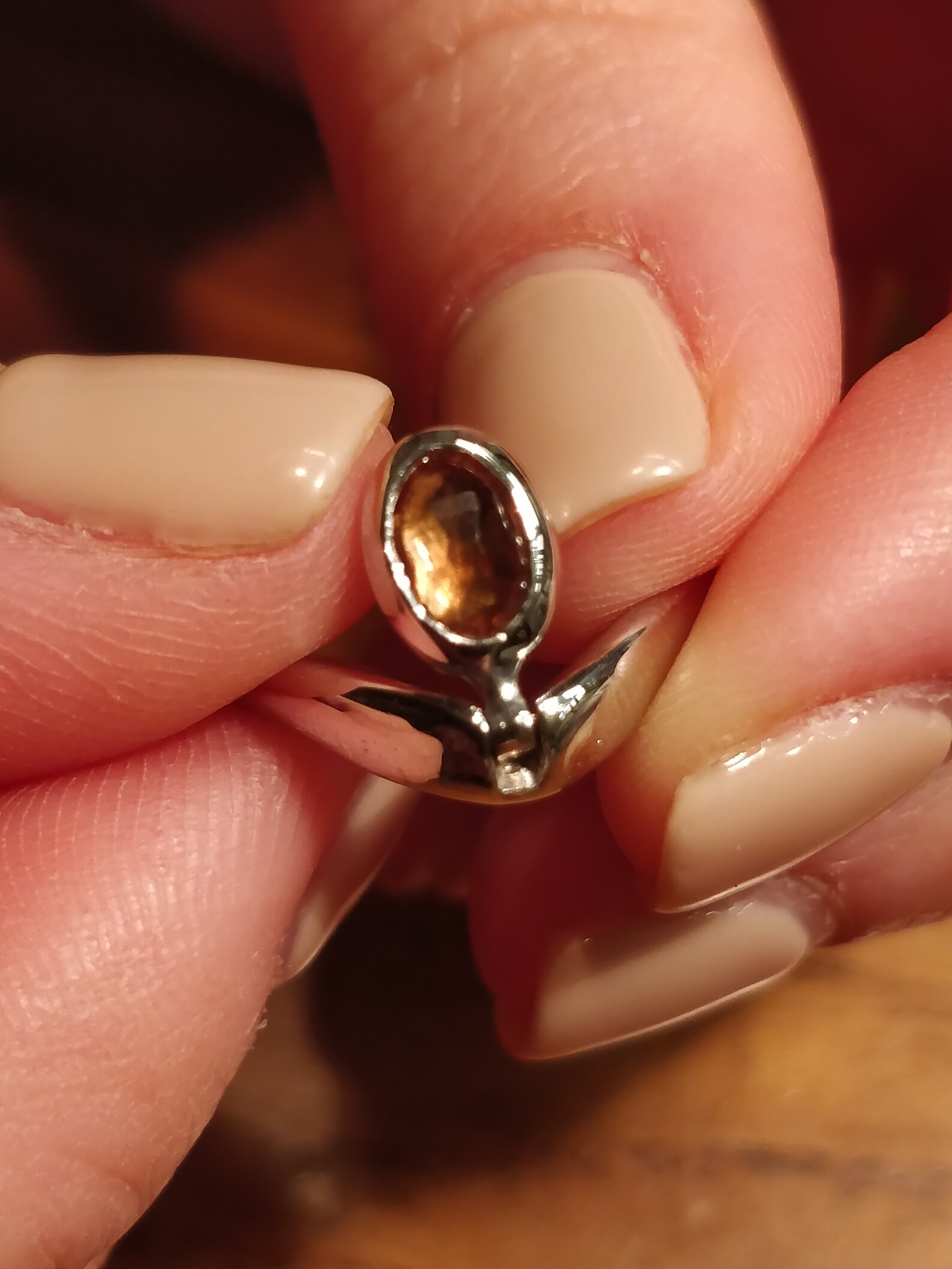 18 Karat White Gold Reversible Ring, Chevron V Shape Blue and Orange ...