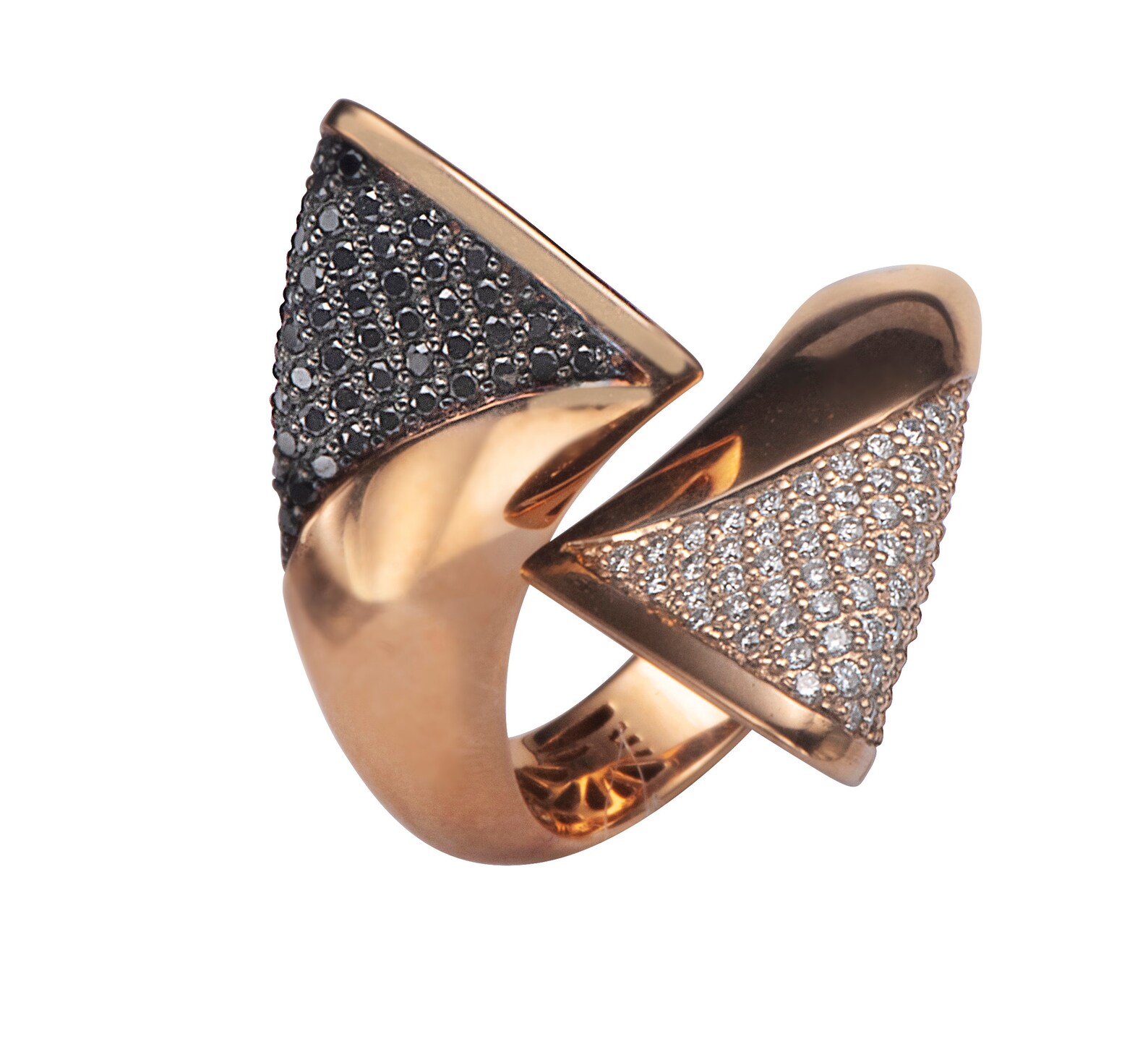 Salt and Pepper Diamond Statement Ring White and Black Diamond Ring ...