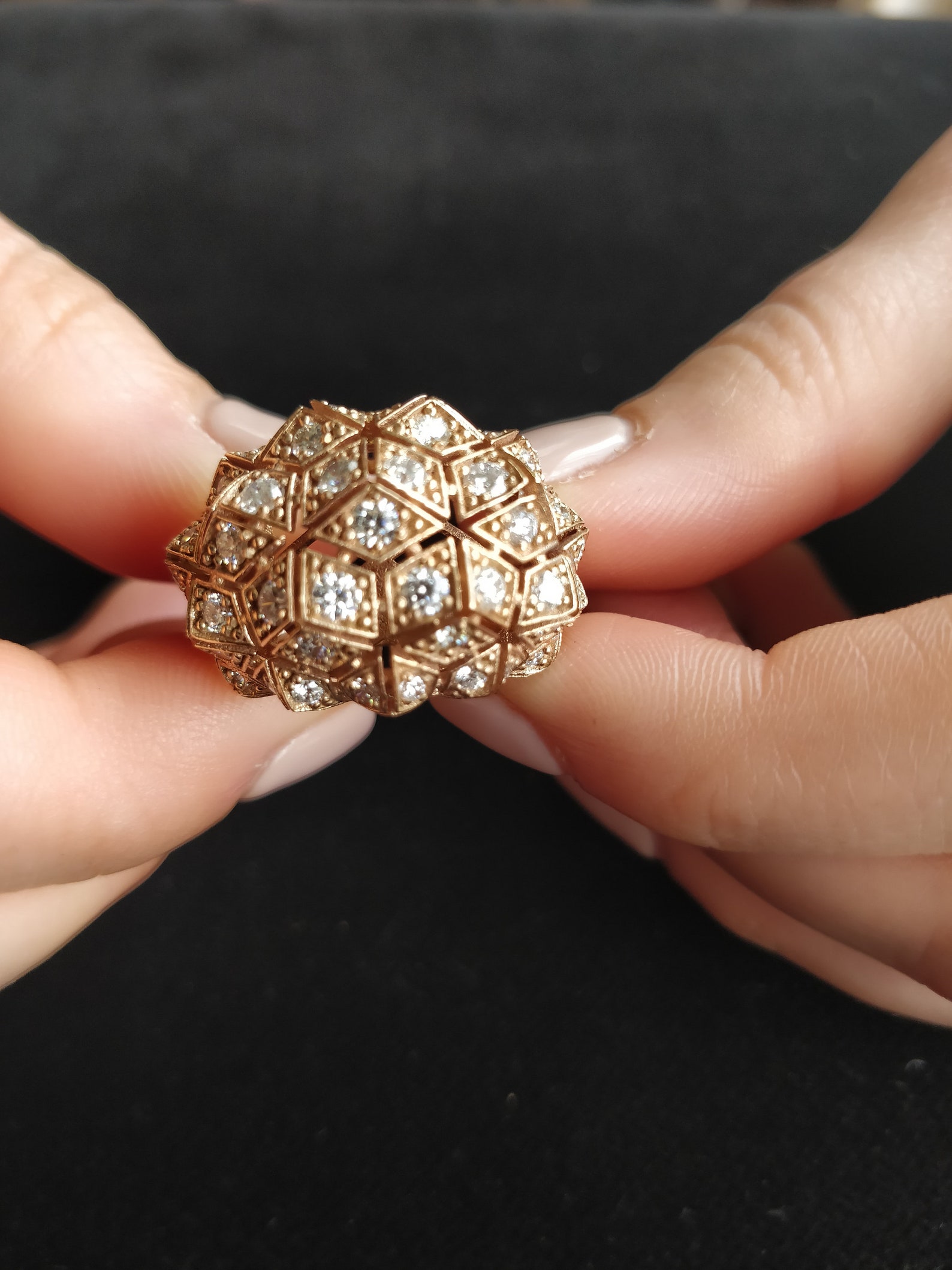 Natural Diamonds 14 Karat Rose Gold Special One of a Kind Designed Ring ...