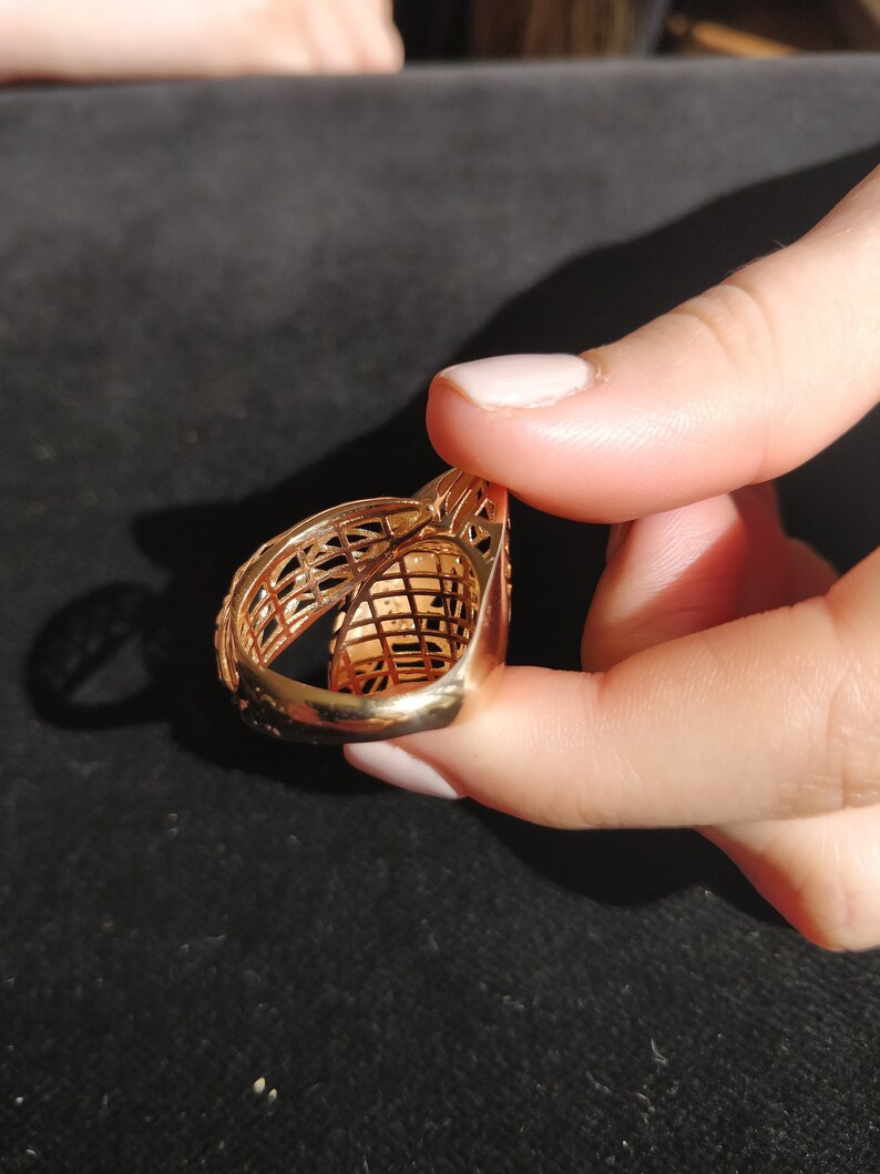 Gold Statement Ring, Diamond Ring, Large Abstract Gold Ring, Modern ...