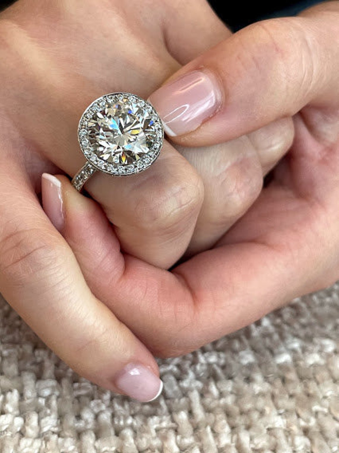 5 Carat Lab Created Oval Diamond Ring Lab Grown Diamond Engagement Ring ...