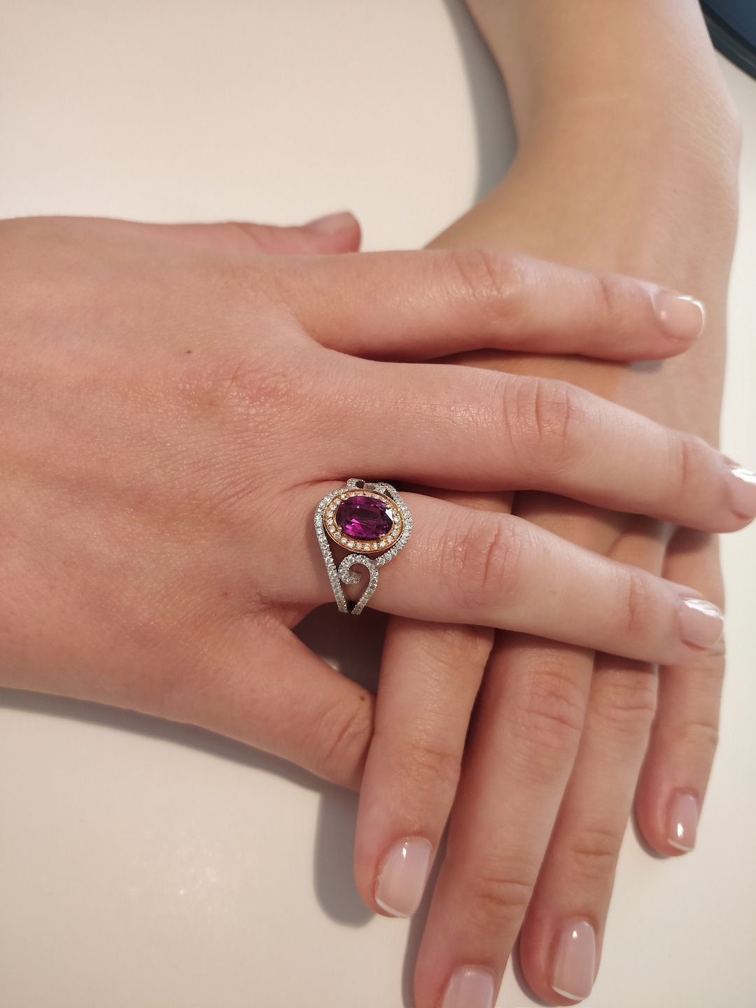 Diamond and Ruby Ring Large Engagement Ring IGL Certificate 2.14 Carat ...