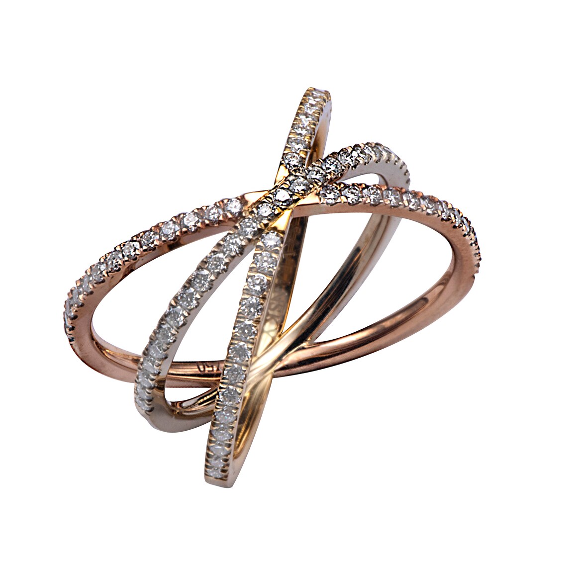 Diamond Band Criss Cross X Ring Anniversary Bands Infinity | Etsy