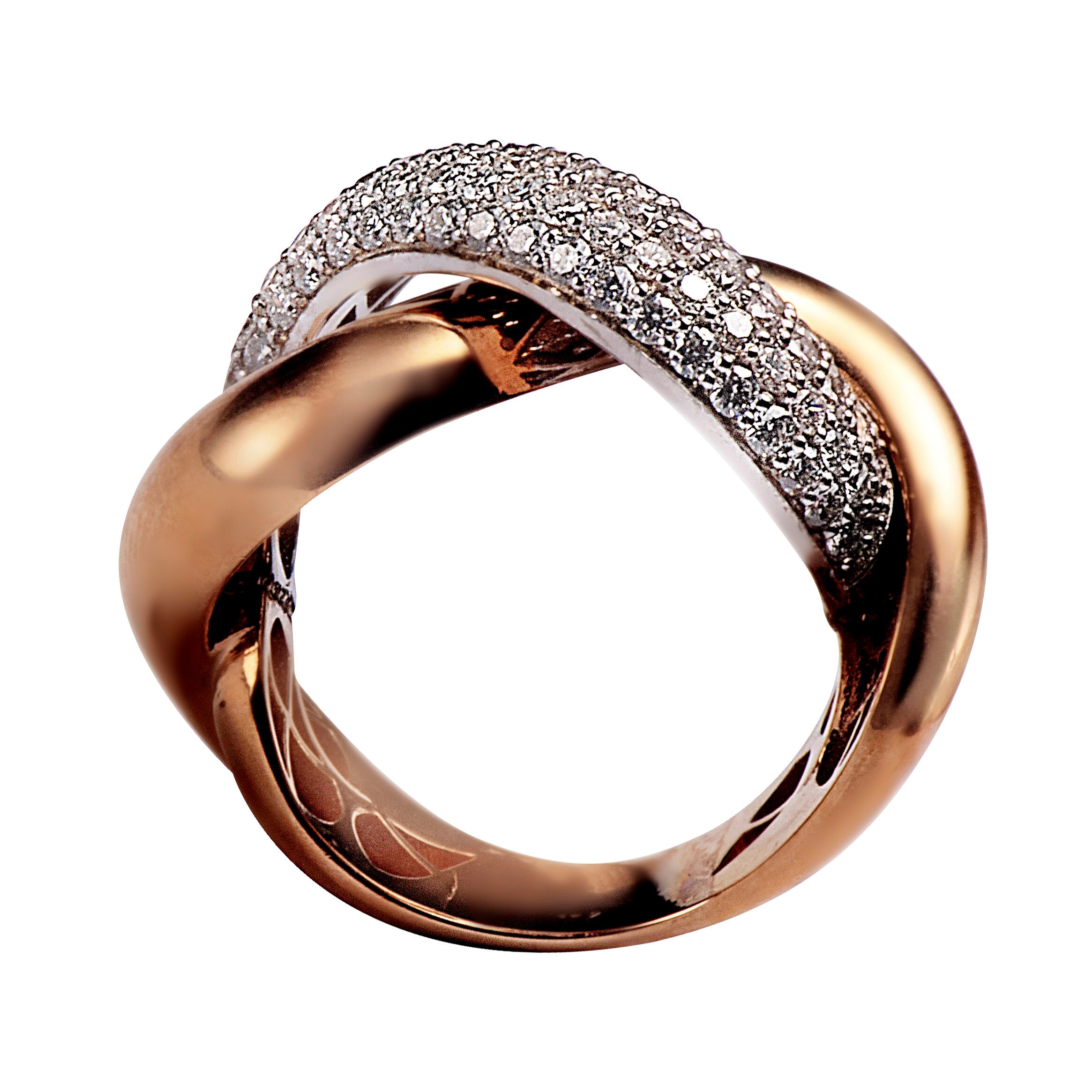 Statement Rings Diamond, Large Abstract Gold Ring, Modern Architectural ...