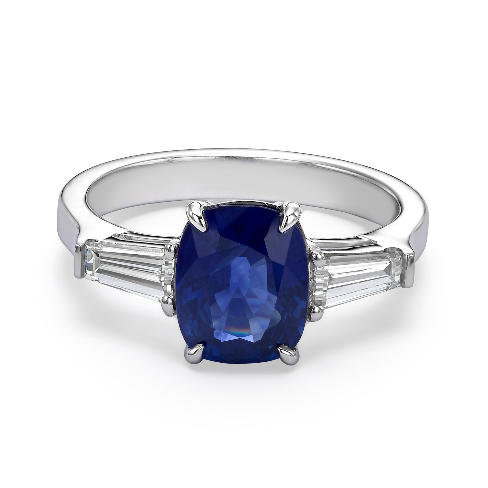 Unique Engagement Ring, Three Stone Engagement Ring Sapphire, 3 Carat ...