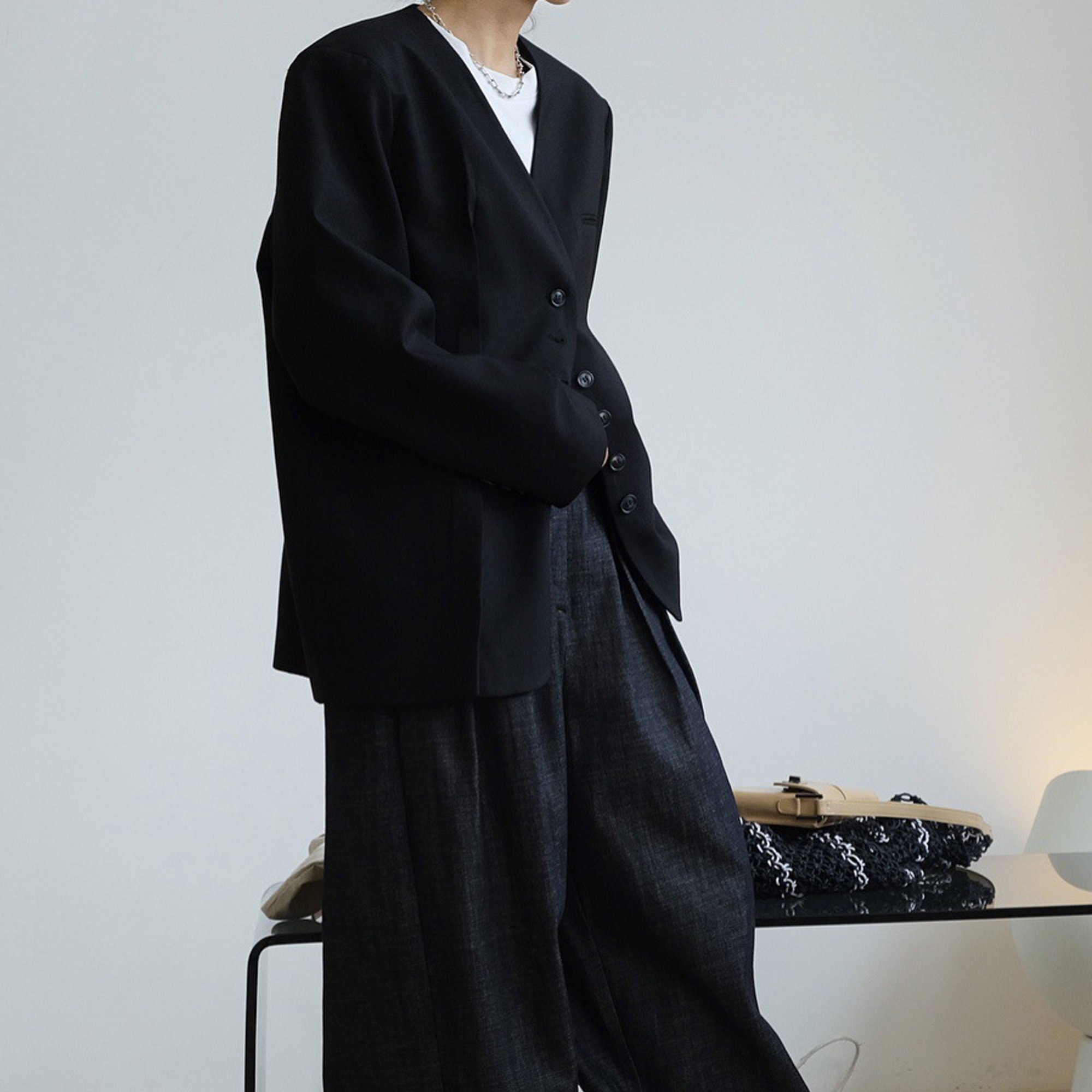 Minimalist Suit Spring Blazer for Women Oversized Blazer Wide - Etsy