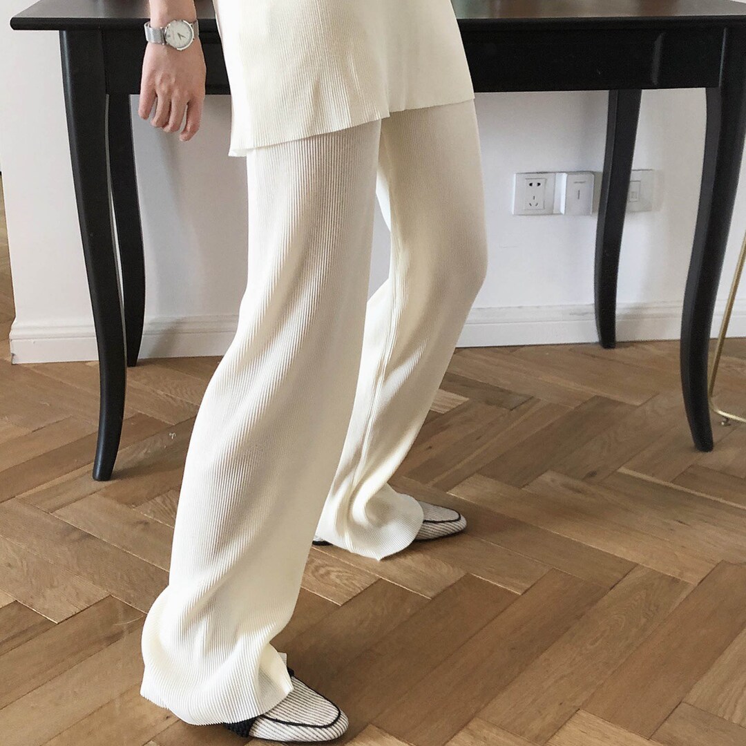 Pleats Long Pants Wide Leg Long Culottes Pleats Pants Pleats - Etsy