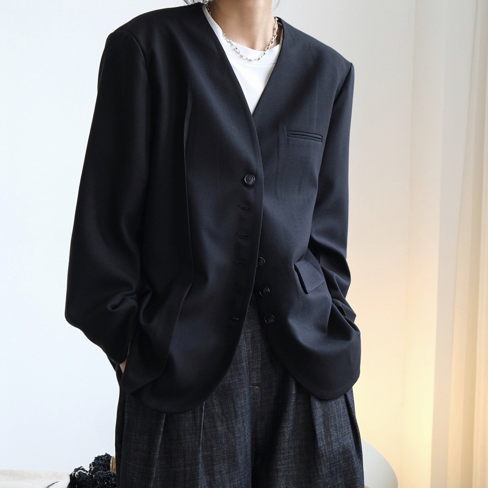 Minimalist Suit Spring Blazer for Women Oversized Blazer Wide - Etsy