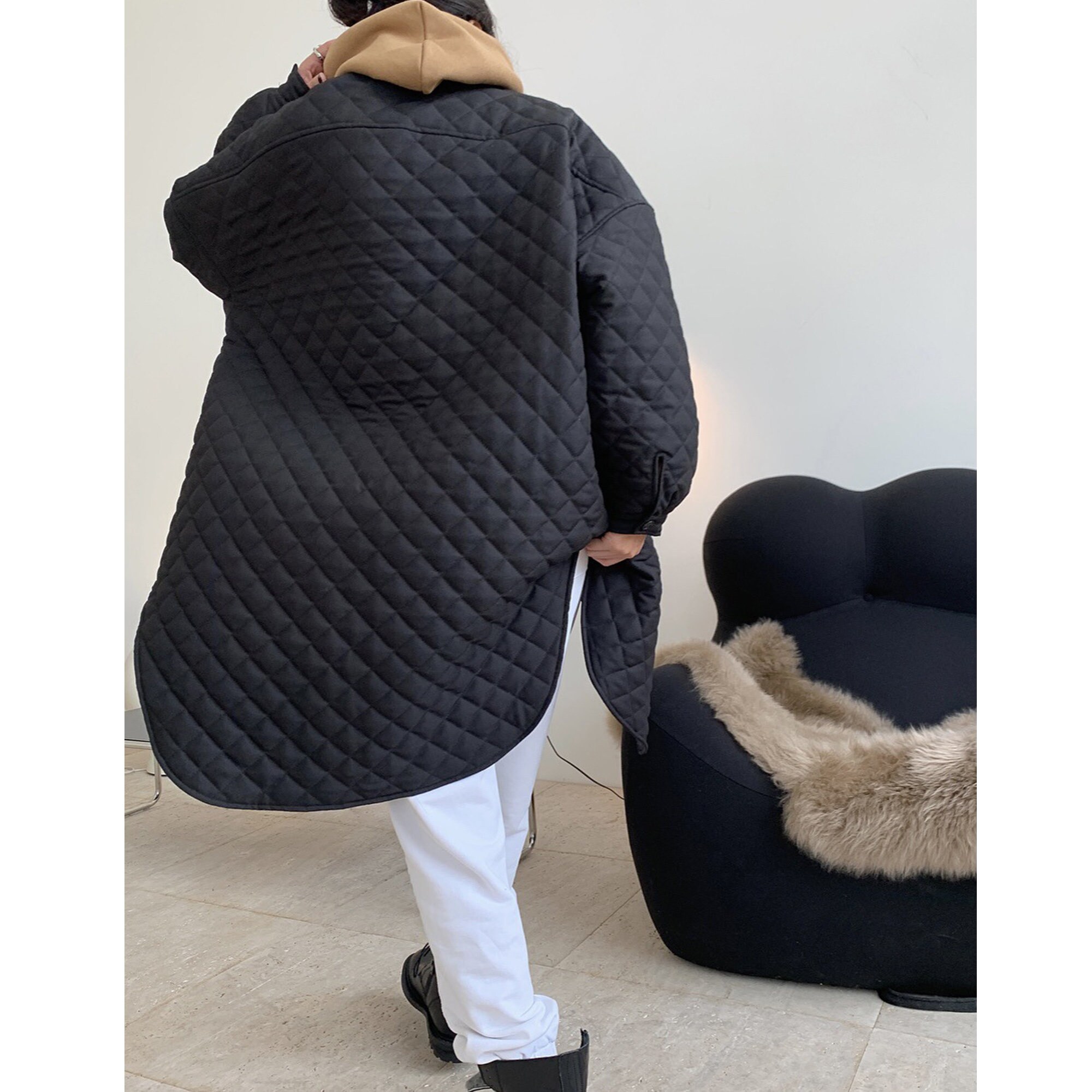 Oversized Winter Shirt Loose Fit Shirt Padded Shirt Quilted - Etsy