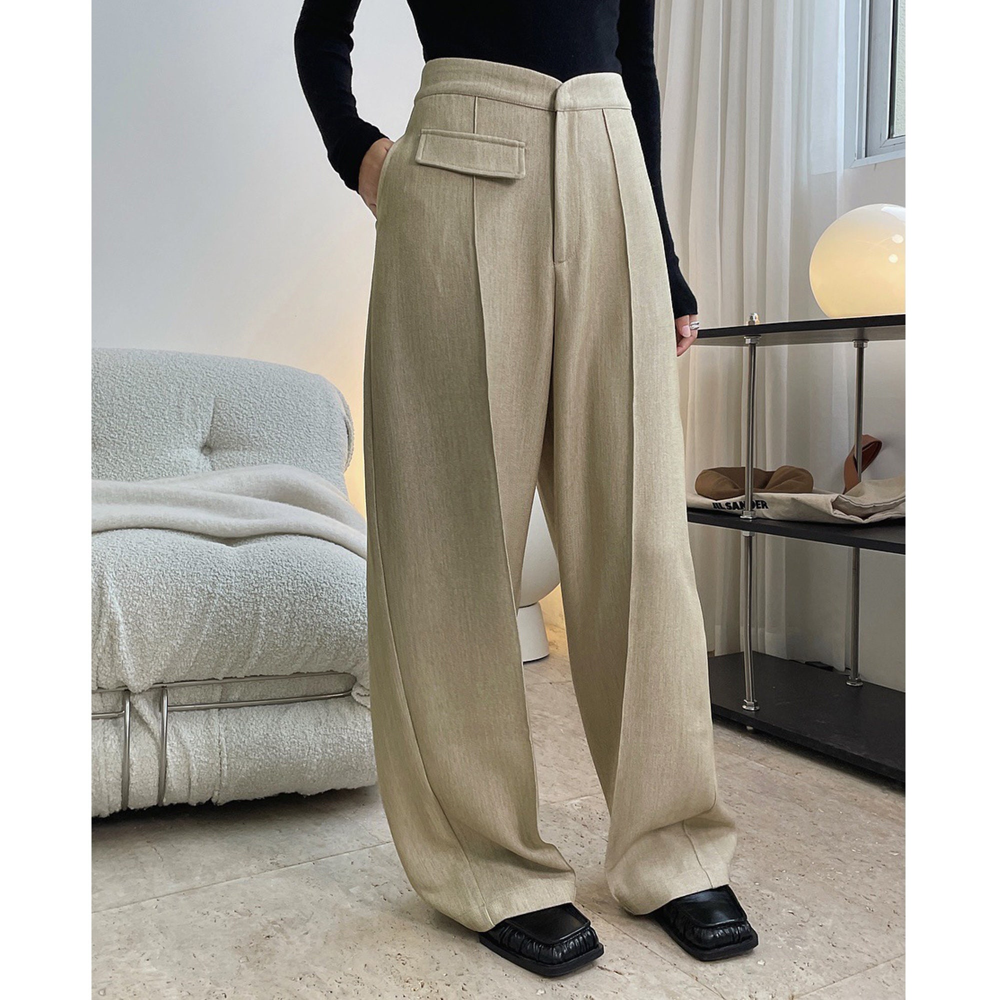 Wide Leg Suit Pants Extra Long Wide Leg Minimalist Trousers - Etsy